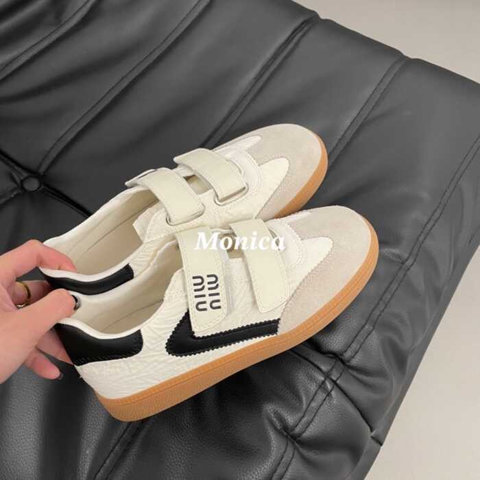 2025 Leather German Training Shoes Retro Casual Shoes Velcro Flat ...