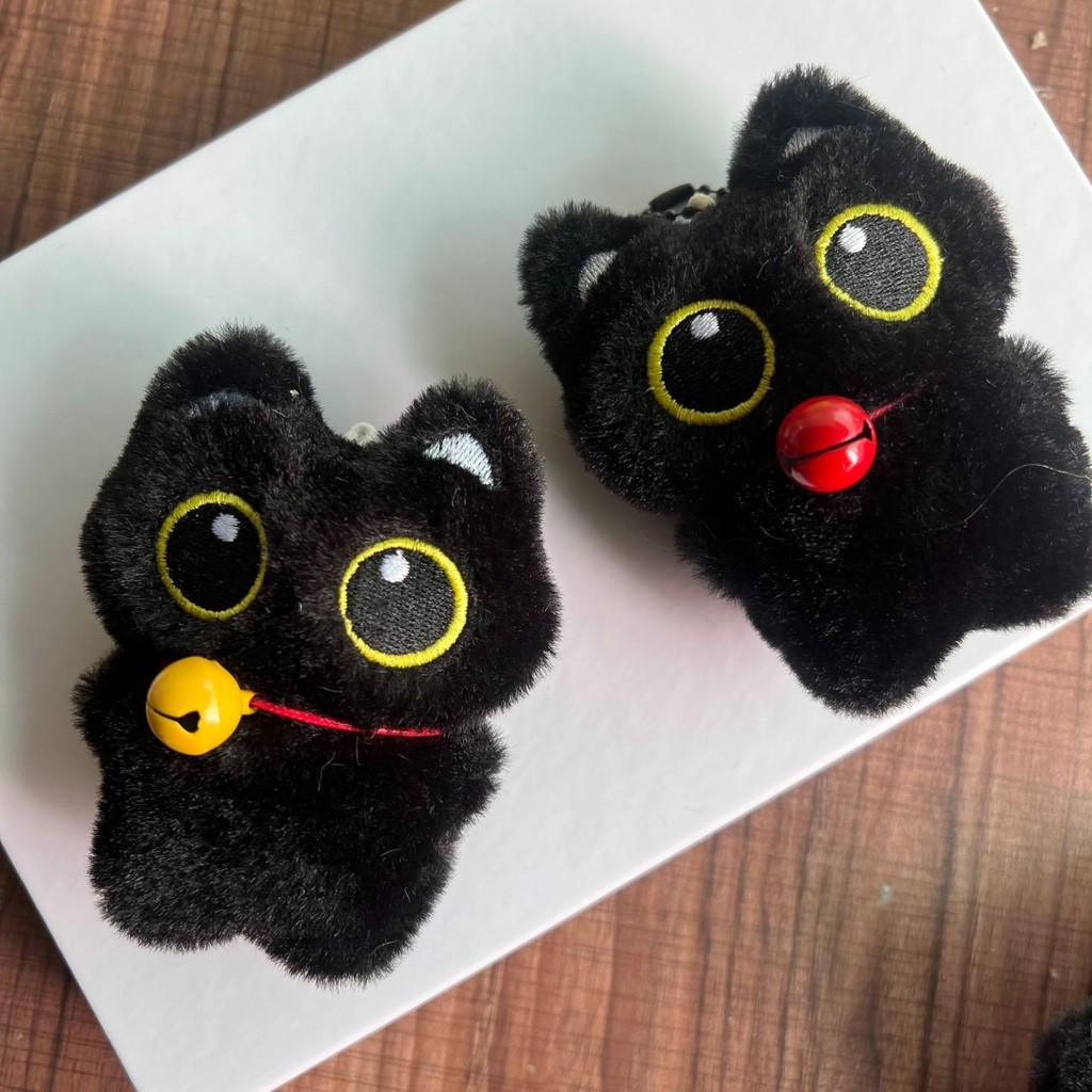 Cute Black Cat Plush Toy Pendant Cuddly Pillow Cushion Black Cat Plush ...