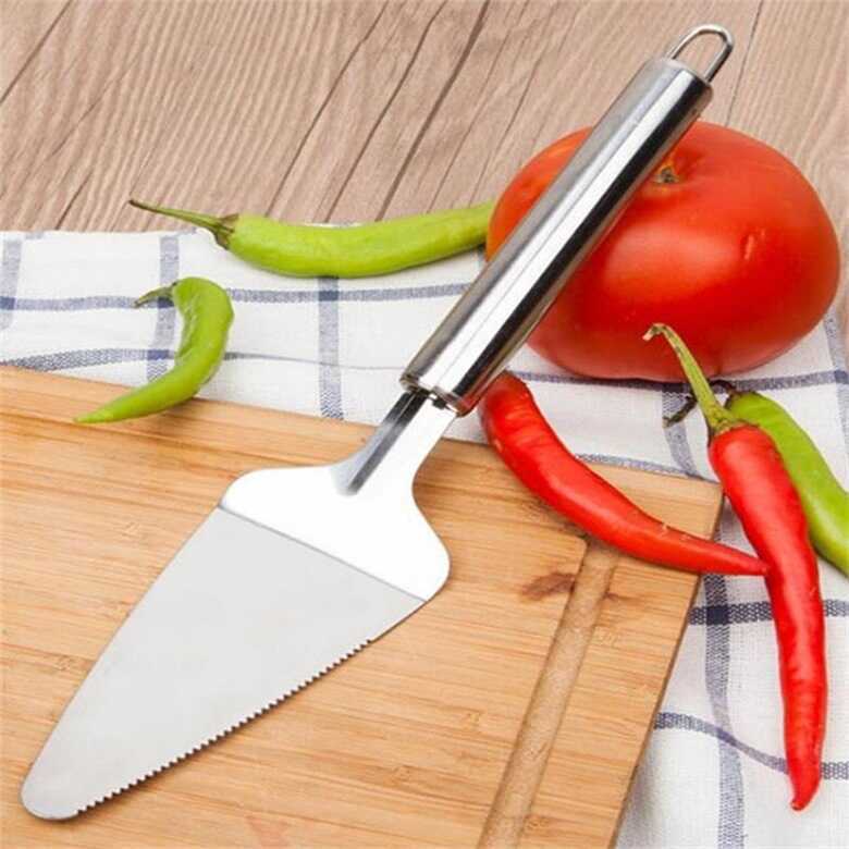 Steel Triangle Spatula Stainless Cake Cheese Spatula With Teeth Pizza ...