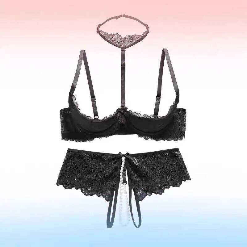 Quarter Half Cup Sexy Bra Set with Underwire for Small Bust, Lace ...