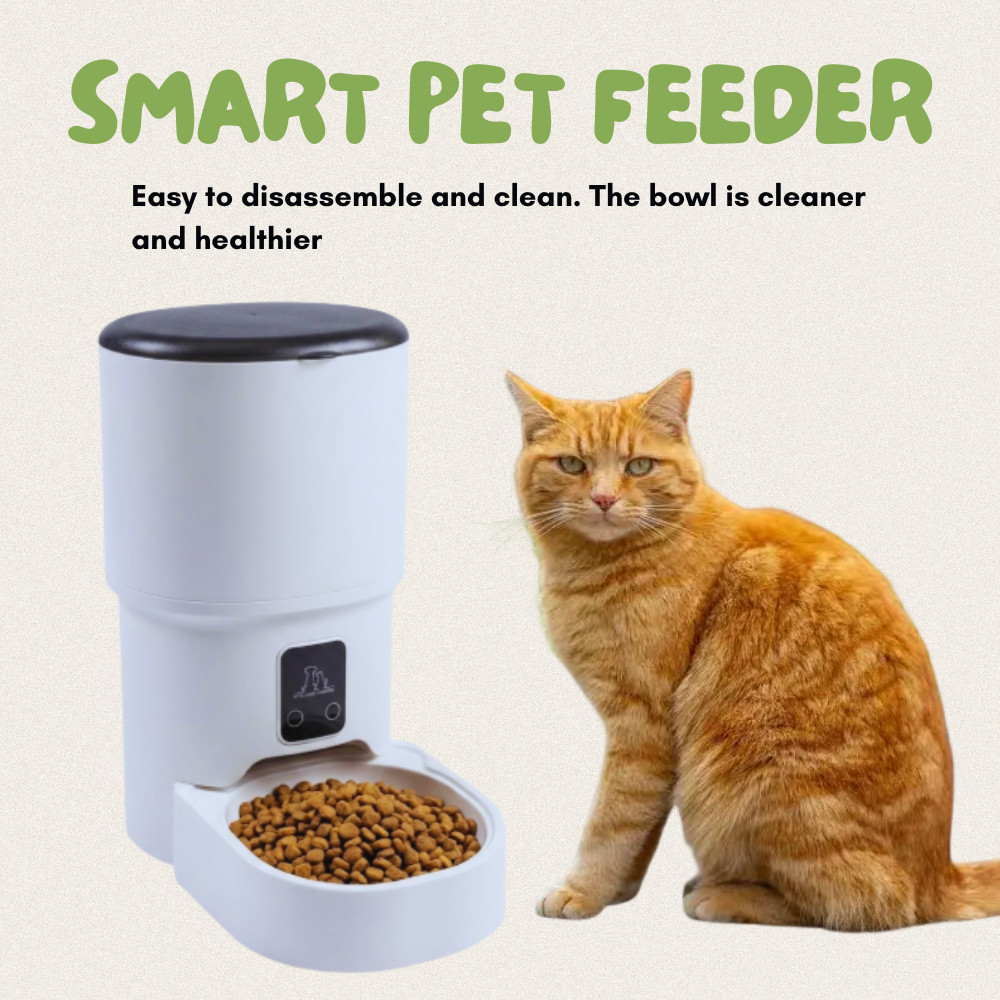 Smart Automatic Cat Feeder Dual Power Cat Dog Food Dispenser Moisture ...