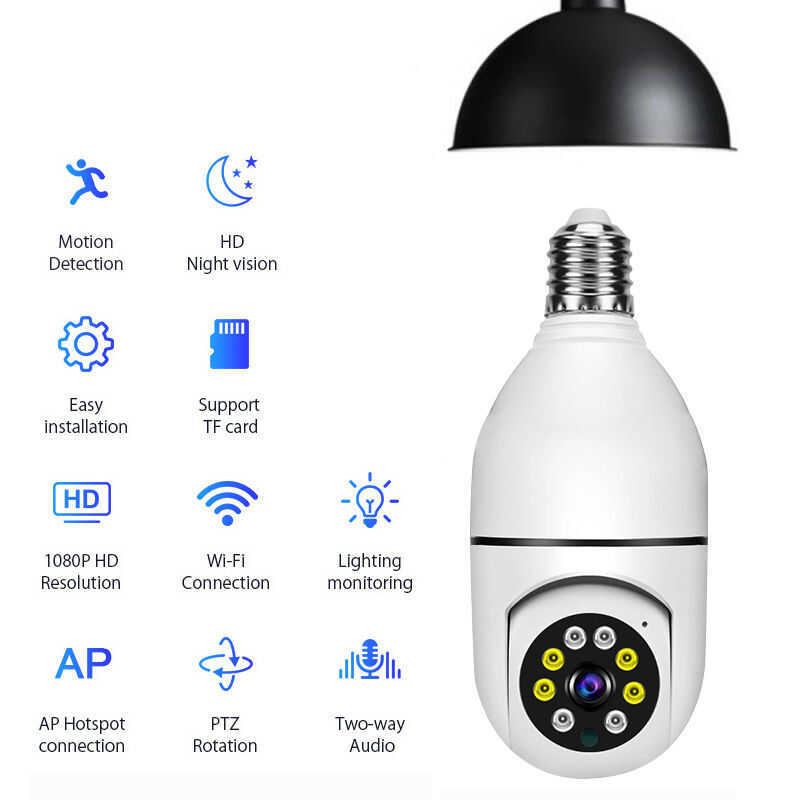 E Light Bulb Security G Wifi Camera Smart Detection Wireless Support ...