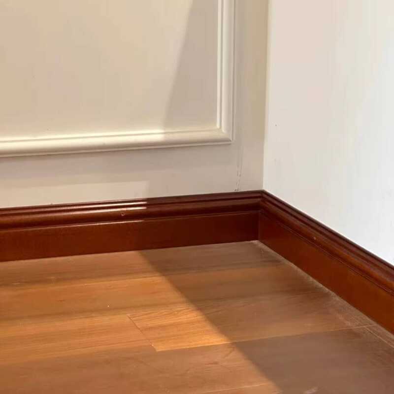 Painted PVC Baseboard Waterproof White Black Wooden Finish Floor Corner ...