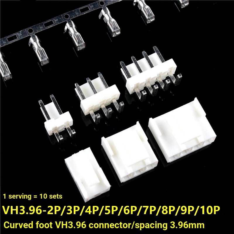 ((10 Sets) Curved Pin VH3.96-2P 3P 4P 5P 6P 7P-10P Connector Pitch 3.96MM | Shopee Philippines