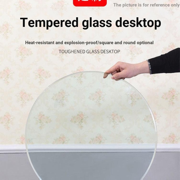 Customized Tempered Glass Desktop Round Dining Table Countertop Coffee ...