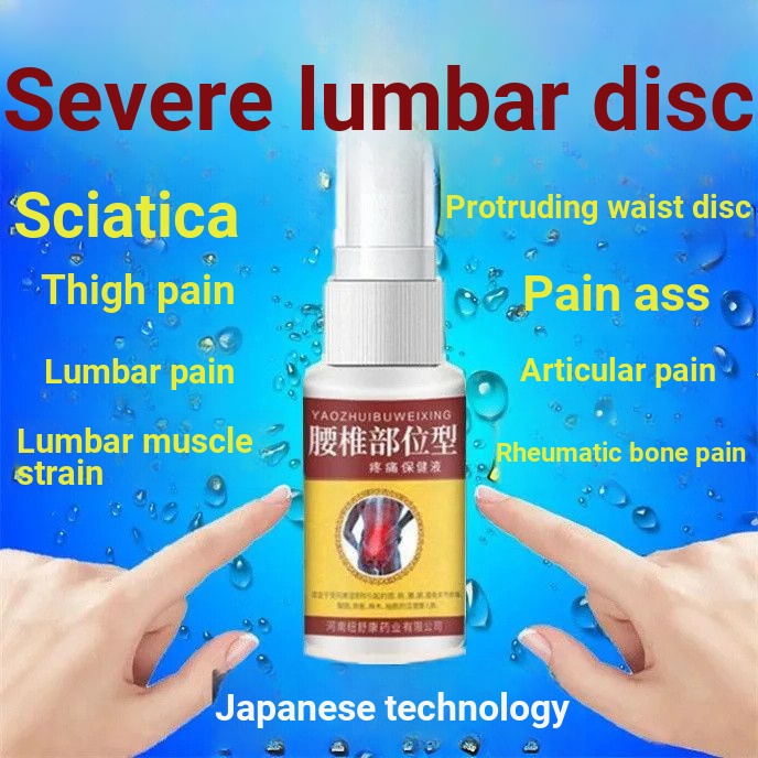 Middle-Aged Elderly Lumbar Spine Spray Small White Bottle Of Swelling ...
