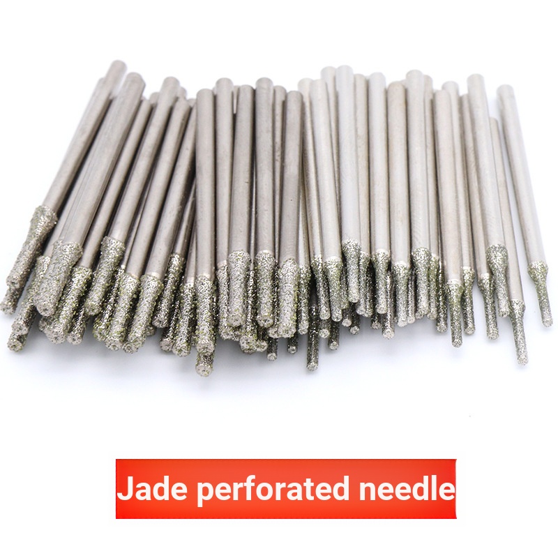 [10 Pieces Package] A Needle Extended Jade Perforated Emery Drill Bit 2 ...