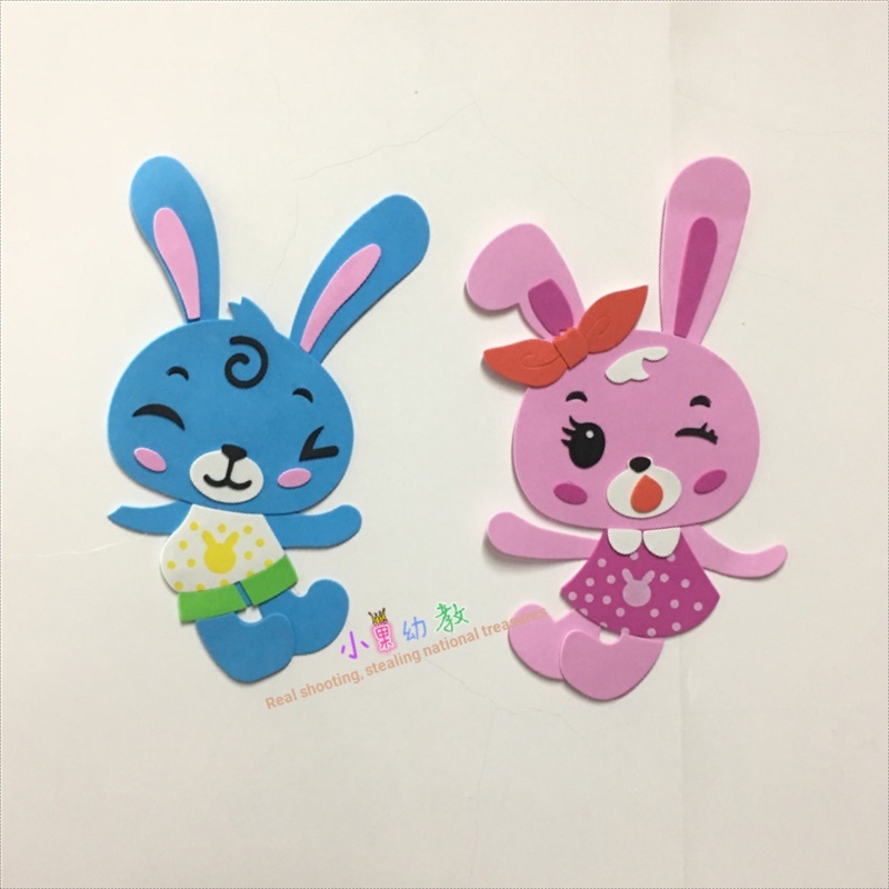 Environmental Protection Foam Wall Post Three-Dimensional Elf Rabbit ...