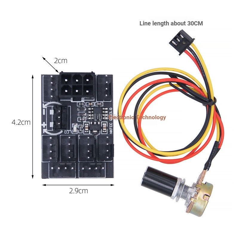 8-Channel FAN Hub Knob 6PIN High Power Supply 4PIN3PIN FAN Motherboard ...