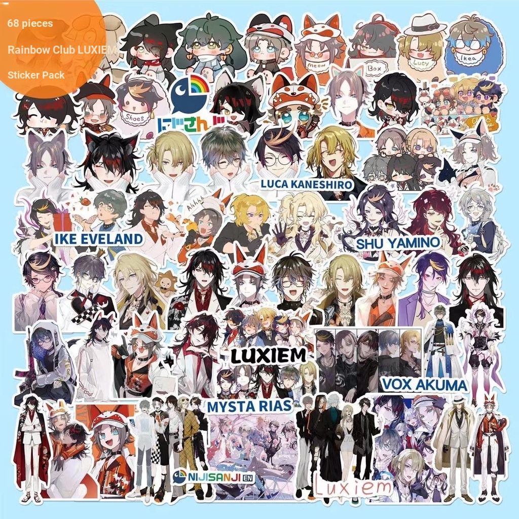 [64 Pieces] Luxiem Fan Stickers Japanese Cartoon Graffiti Stickers ...
