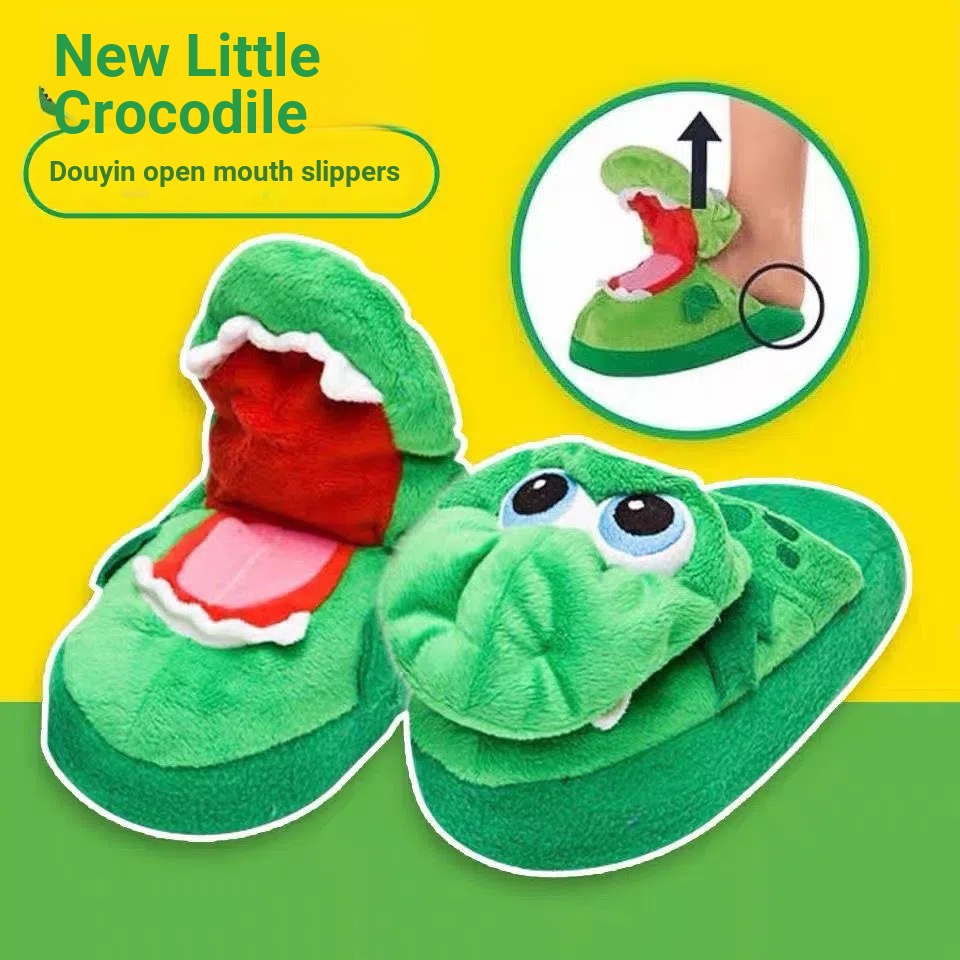 Douyin Contrast Style Crocodile Slippers Dancing Crocodile Shape ...