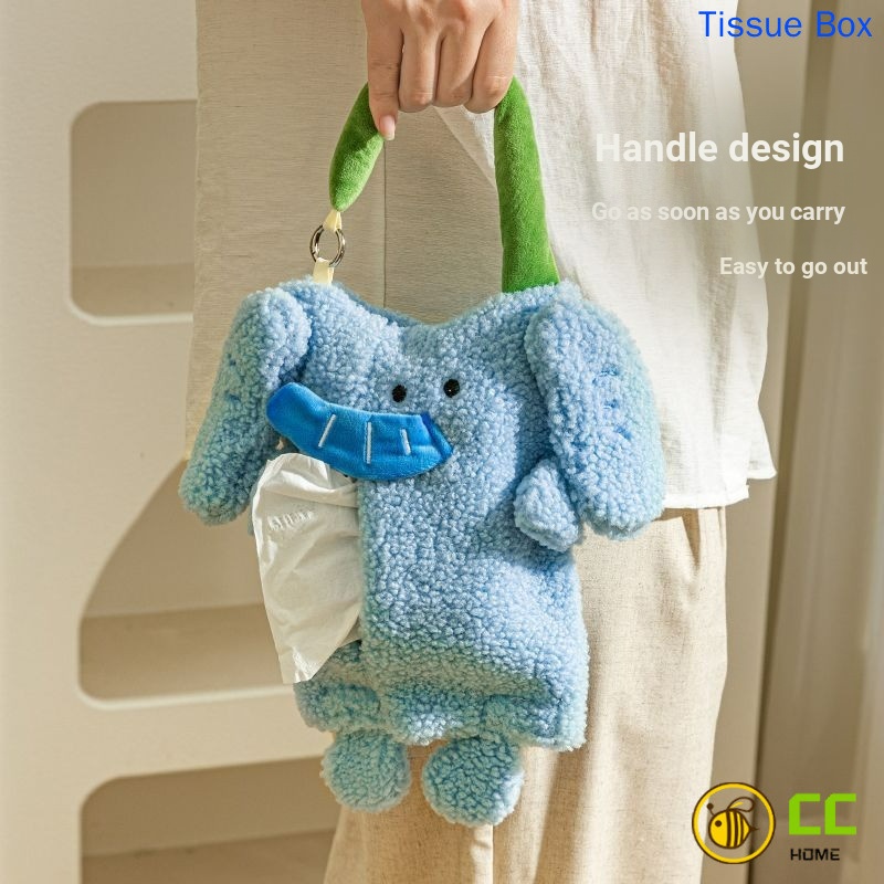 CC Home Cute Soft Plush Animal Tissue Box Car Portable Paper Bag ...