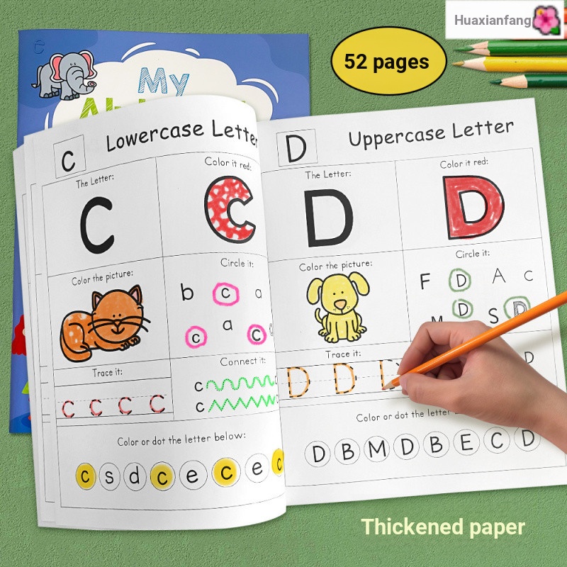 Kindergarten English 26 Letters Uppercase Lowercase Fun Exercise Book ...