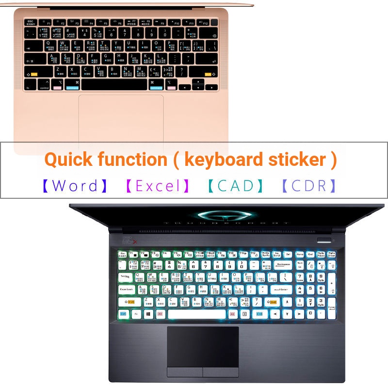 Laptop Keyboard Shortcut Function Sticker Button CDR Word Excel CAD ...