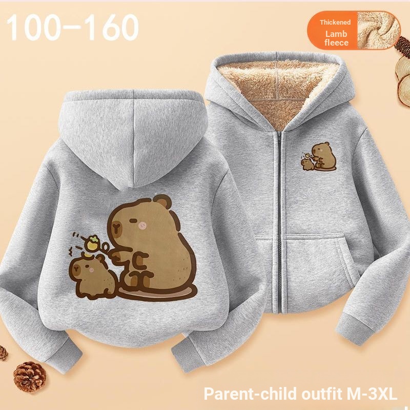 Cute Capybara Capybara Mother-Daughter Parent-Child Wear Autumn Winter ...