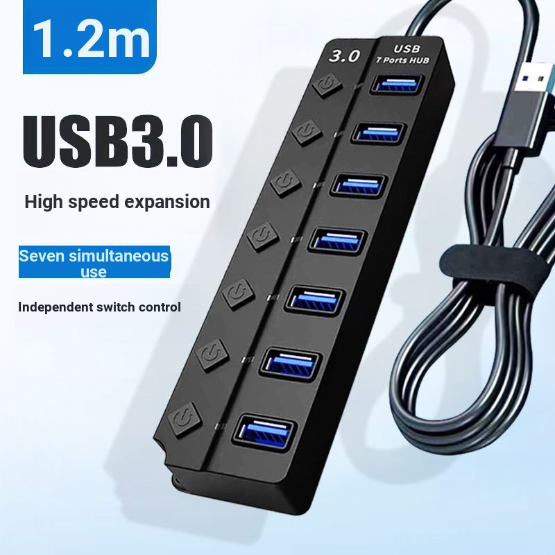 7-Port usb3.0 hub One-to-Seven Splitter hub Four-Port Laptop Computer ...