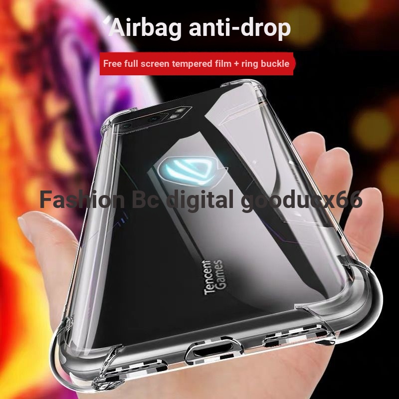 Shockproof Transparent Silicone TPU Leather Phone Case For Asus Rog ...