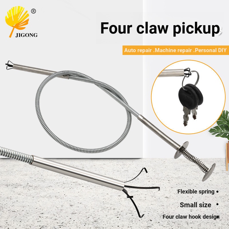 Hardware Pick-up Tool Iron Suction Rod Four-Claw Picker Portable ...