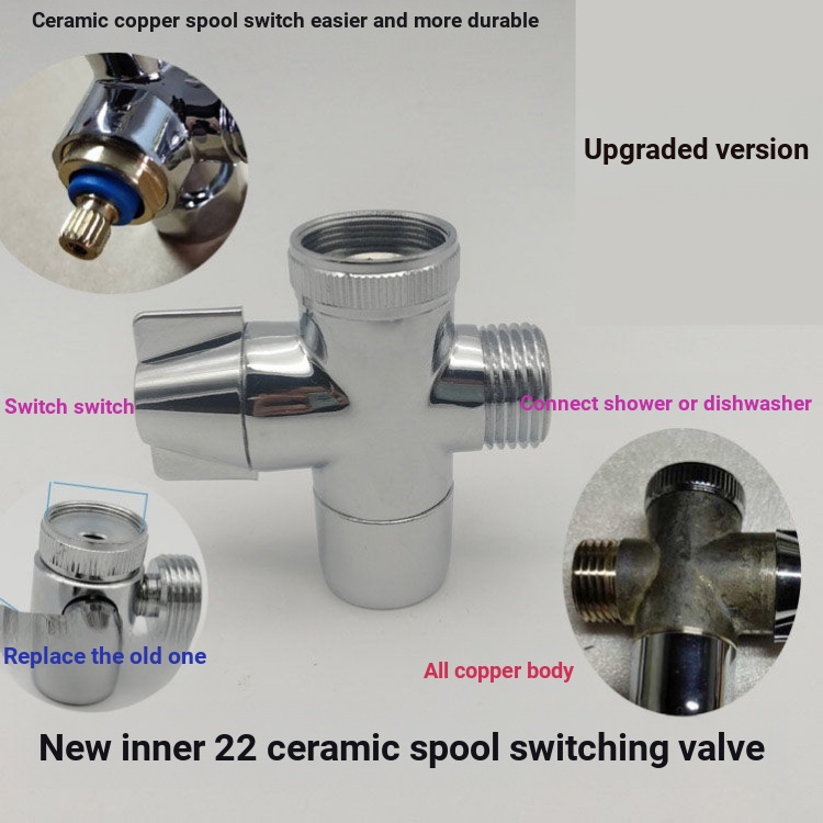 Water Divider Faucet Shampoo Shower Sprinkler Water Divider Adapter One ...