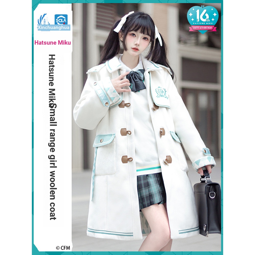 Amahagawa Hatsune Miku Imitation Cashmere Woolen Coat Women Autumn ...