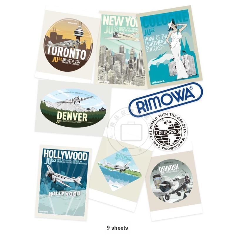 Waterproof Set Rimowa Luggage Sticker European American Retro Luggage ...