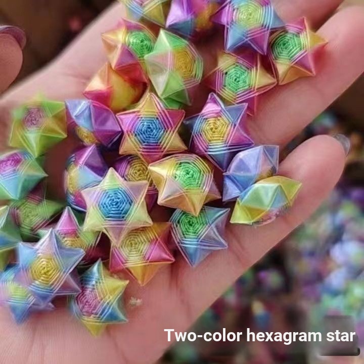 [Origami Stars] Folding Star Tube Translucent Plastic Straw Stacking ...