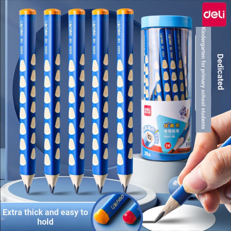 Deli Extra Thick Hole Pencil 2b Kindergarten Primary School Students ...