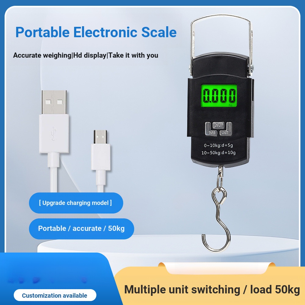 Portable Scale 50KG High-Precision Rechargeable Electronic Scale E ...