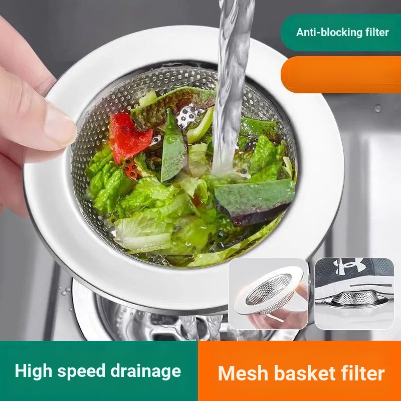 Towerman Kitchen Stainless Steel Sewer Filter Mesh Sink Dishwashing ...