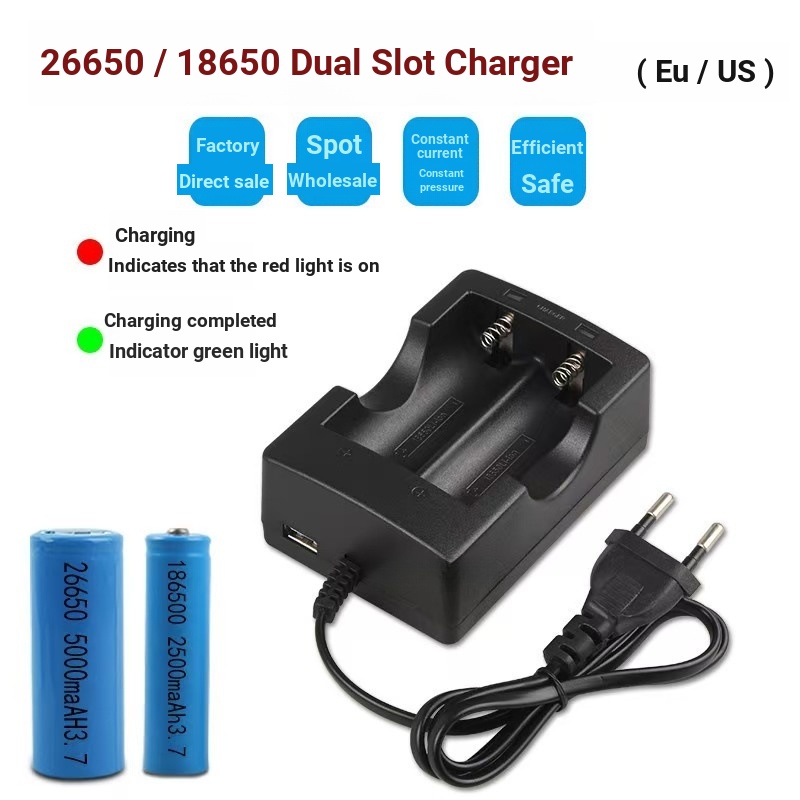 18650 Lithium Battery Charger 26650 Diving Pole 3.7V Strong Light ...