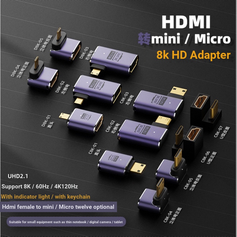 Micro/mini HDMI Converter HDMI C D-Type Male to Female HD Adapter ...