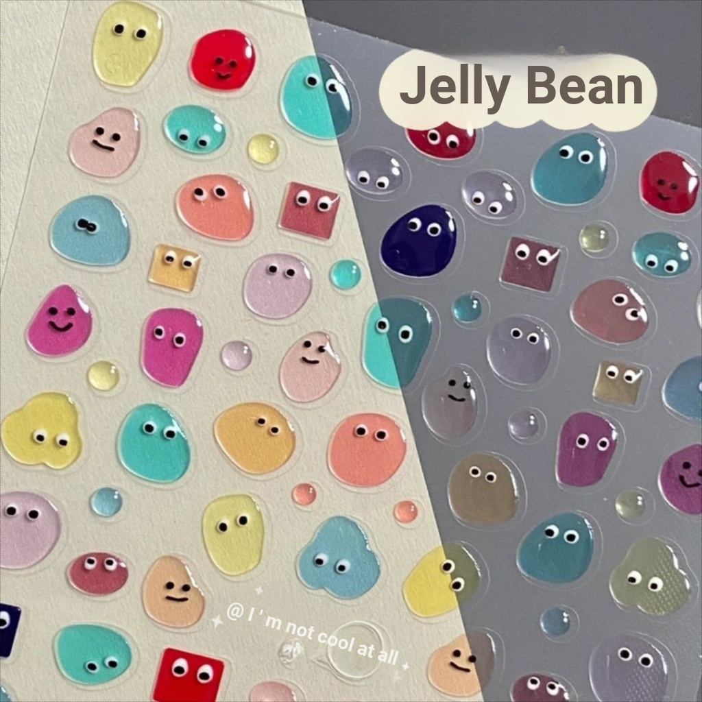 Cute Peas Worm ins Summer Strange Flavor Jelly Peas Manicure Stickers ...