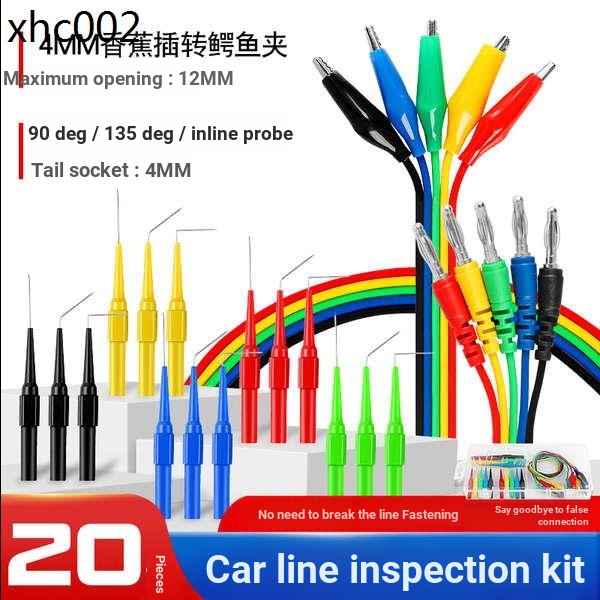 Car Line Detection Tool 4MM Banana Plug Turn Alligator Clip Test Lead ...