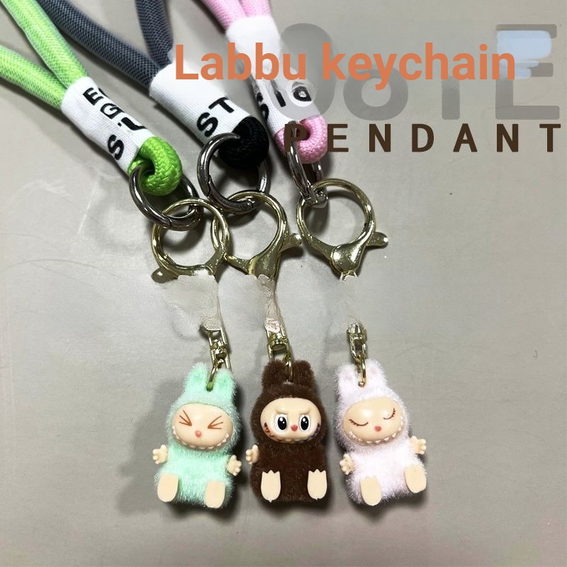 Labubu Bubble Mart Doll Second Creation Flocking Mini Labubu Labubu ...