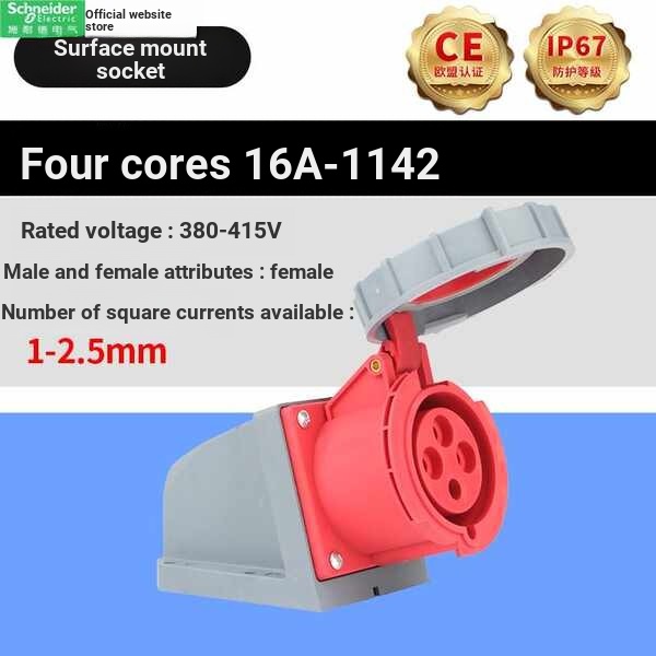 Schneider Industrial Aviation Plug Socket IP67 Waterproof 16A/32A3 Core ...