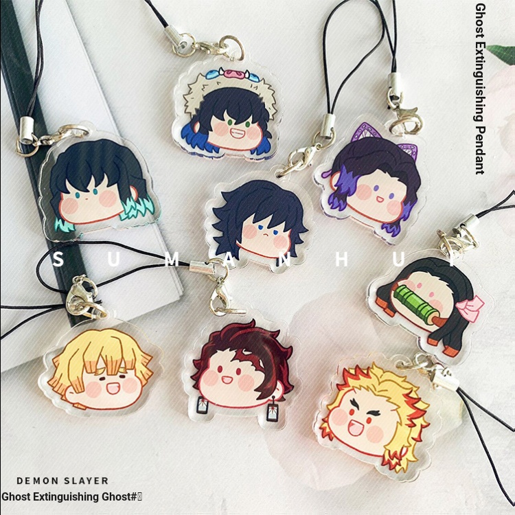 Demon Slayer Keychain kimetsu no yaiba Mobile Phone Pendant Kamado ...