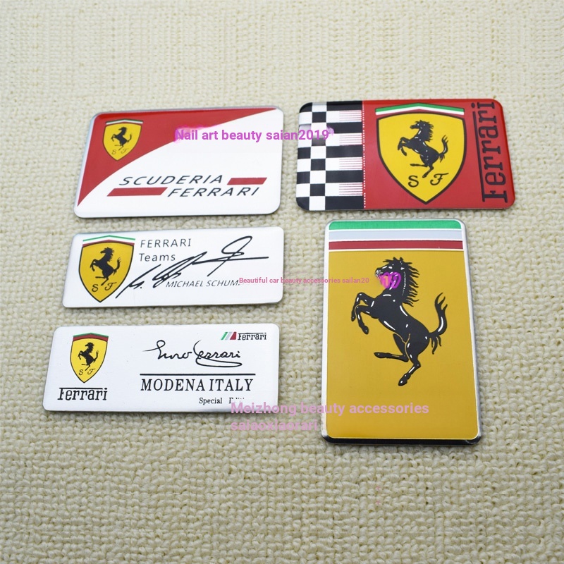 Suitable for FERRARI Car Label Metal Sticker FERRARI Team Thin Aluminum ...