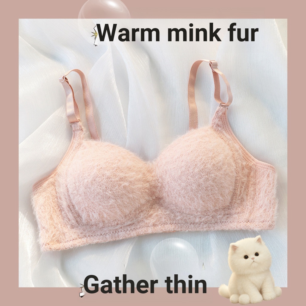 Mink Fur Push-up Underwear Small Breasts Look Big Shape No Steel Ring ...