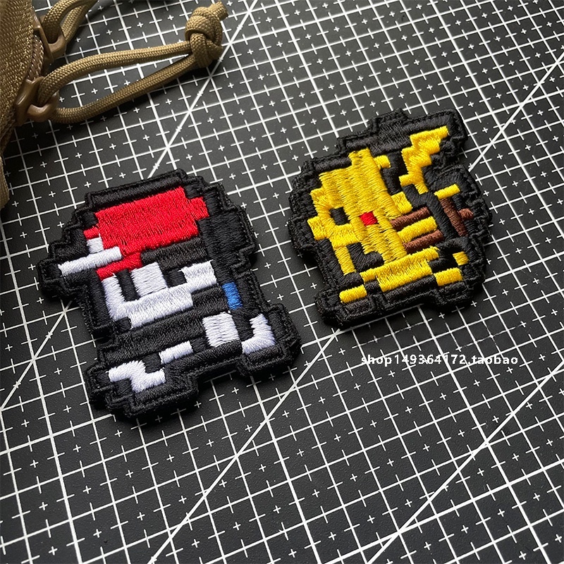 [Customized Armband Velcro] Pokémon Pixel Style Pikachu Morale Badge ...