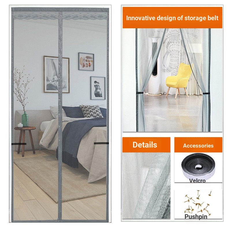 Creative 90 * 220 Anti-Mosquito Door Curtain Mute Magnetic Velcro ...