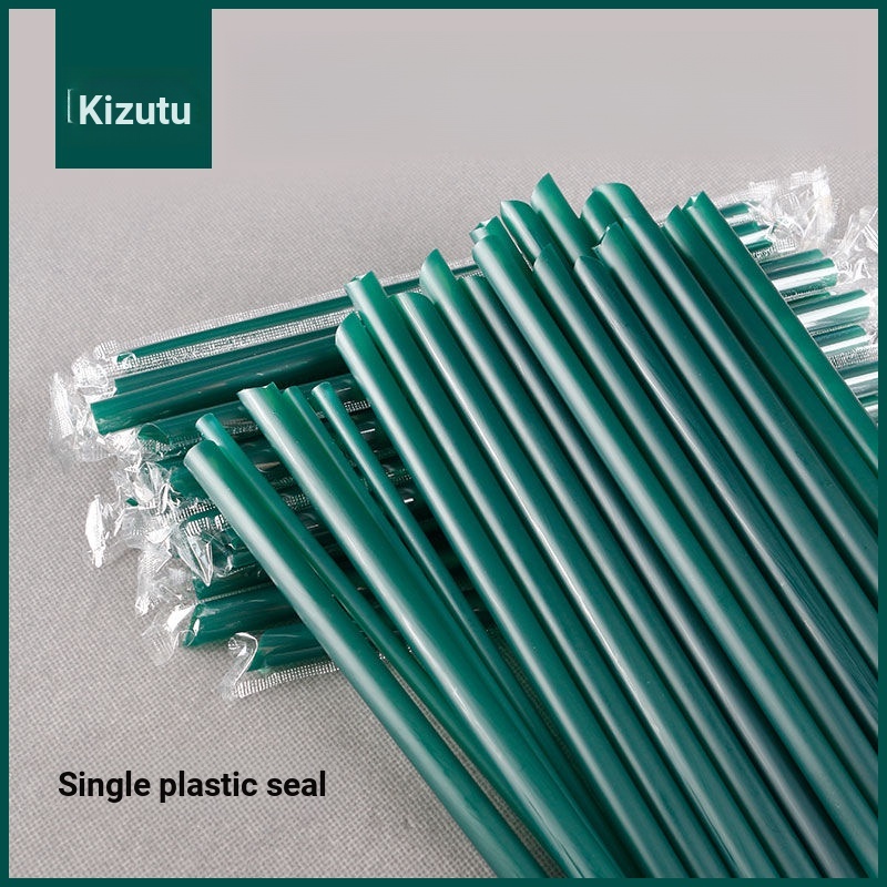 Dark Green Straws Disposable Individually Packaged Pearl Milk Tea ...