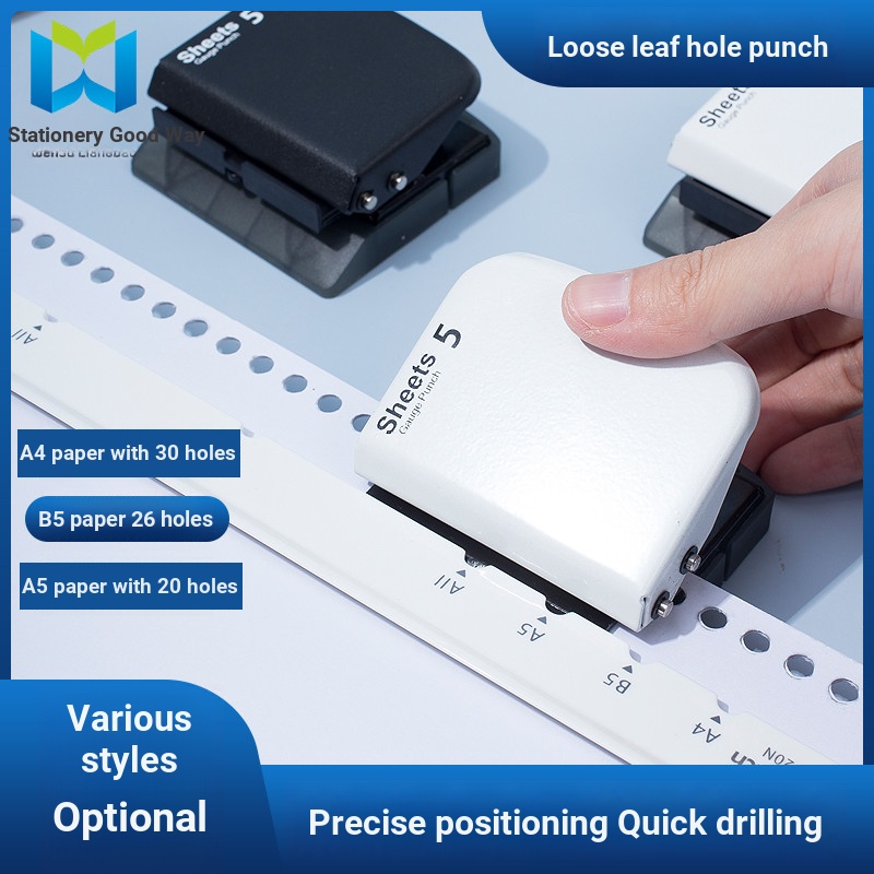 Multifunctional A4 Paper 30-Hole Student Punch 26-Hole B5 Binding Clip ...