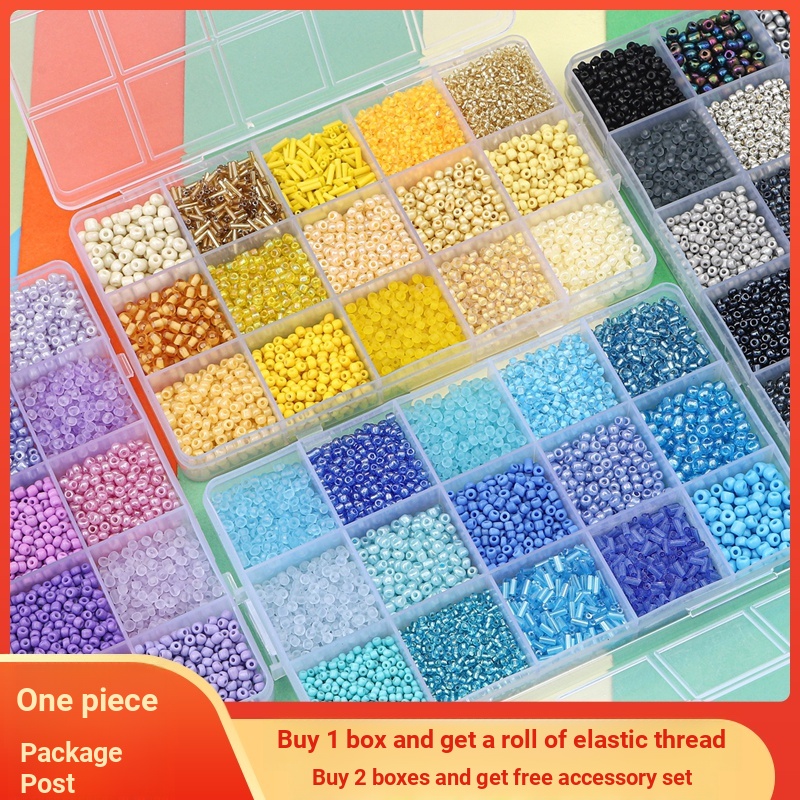 Handmade Jewelry diy Handmade Material Accessories 15 Grid Glass Rice ...