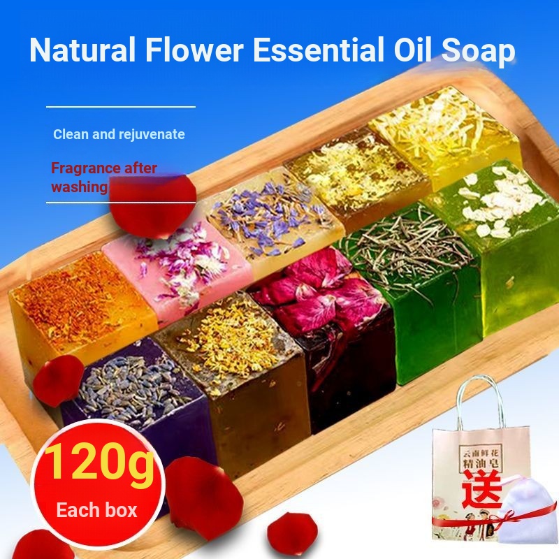 Yunnnan Rose Flower Soap Handmade Essential Oil Soap Face Wash Bath ...