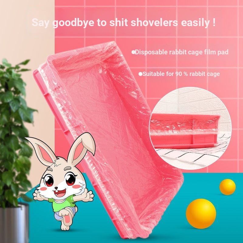 Rabbit Cage Film Cover Pet Disposable Full Set Elastic Plastic Film Pad ...