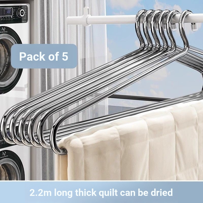 Stainless Steel Clothes Hanger Solid Bold Clothes Drying Rack Large ...