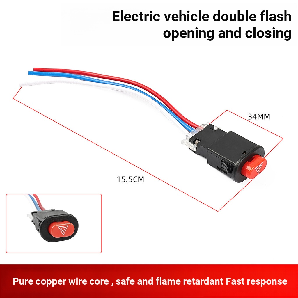 A.Electric Vehicle Switch Double Flashing Modified Accessories Scooter ...