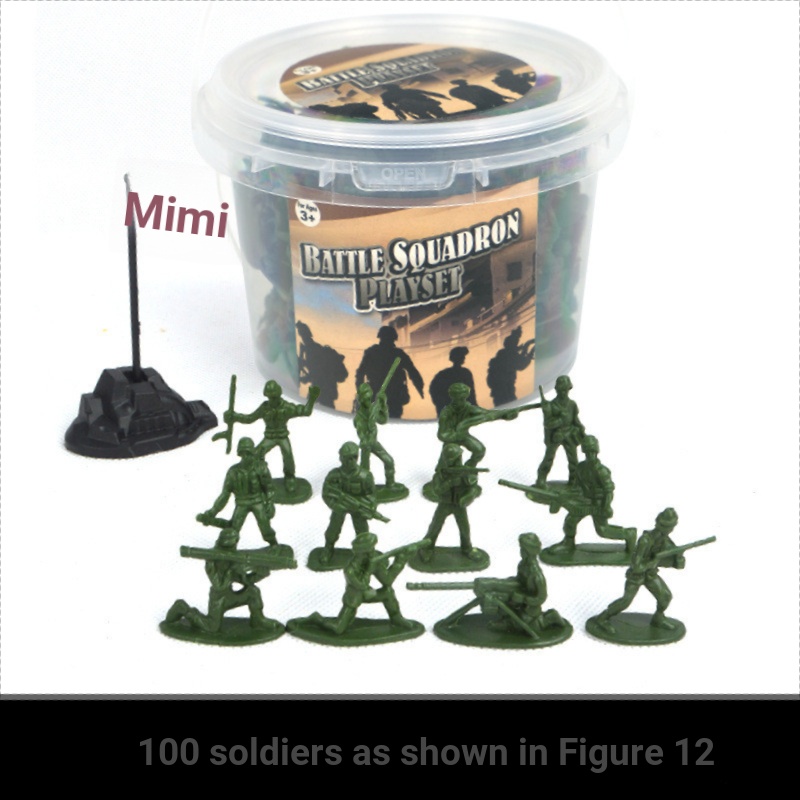 Barreled 3 Colors 12 Styles 100 Mini Soldiers World War II Little ...