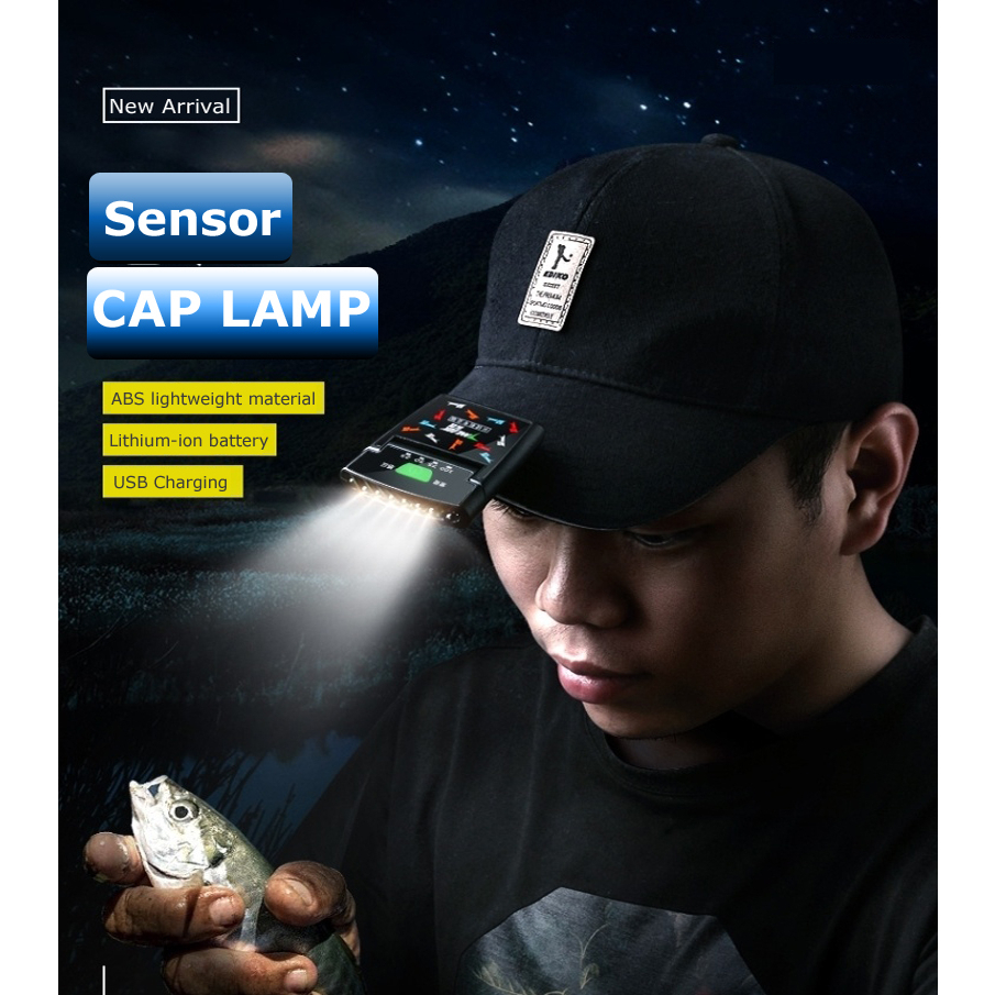 Usb Sun Visor LED Light with Battery 2 Clip Cap Light Intelligent ...