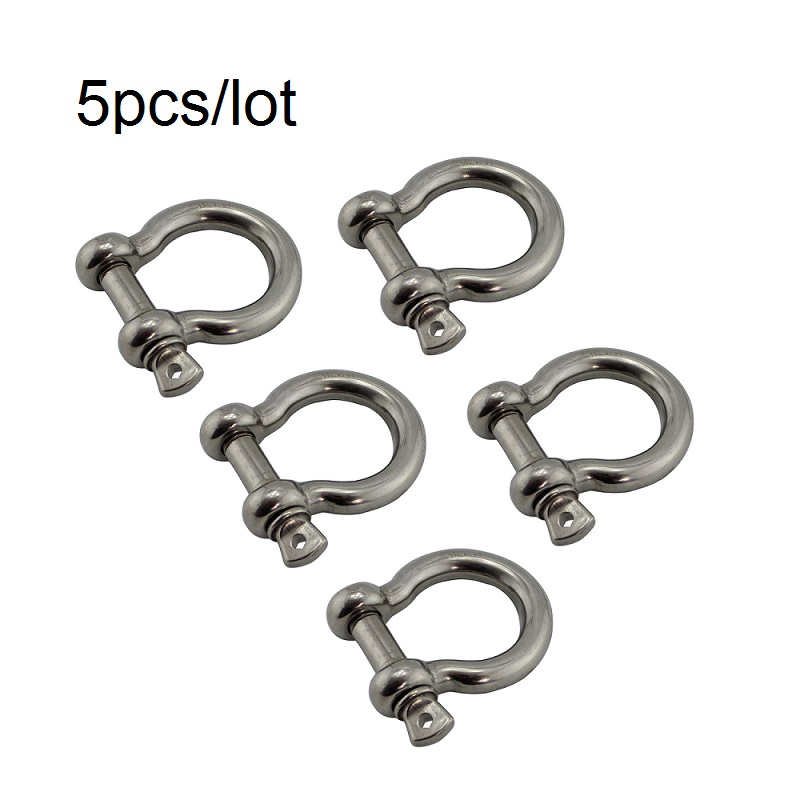 5PCS 304 Stainless Steel Bow Shackle With Screw Pin Rigging Hardware ...